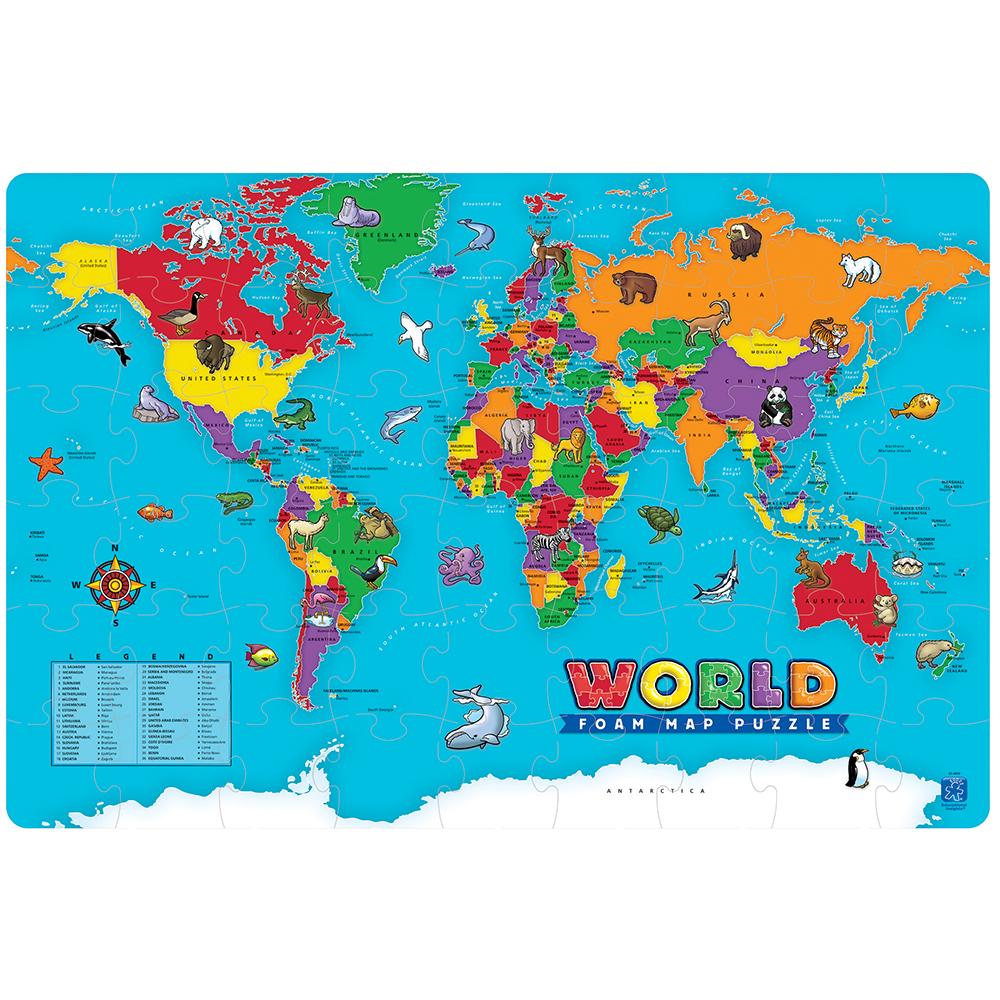 World Foam Map Puzzle by Educational Insights – GoGoKids Toy Shop – Buy ...
